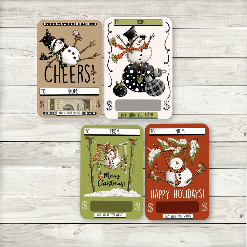 Funny Snowmen Christmas Money Cards: Unique Xmas Gift Card Holders - Etsy