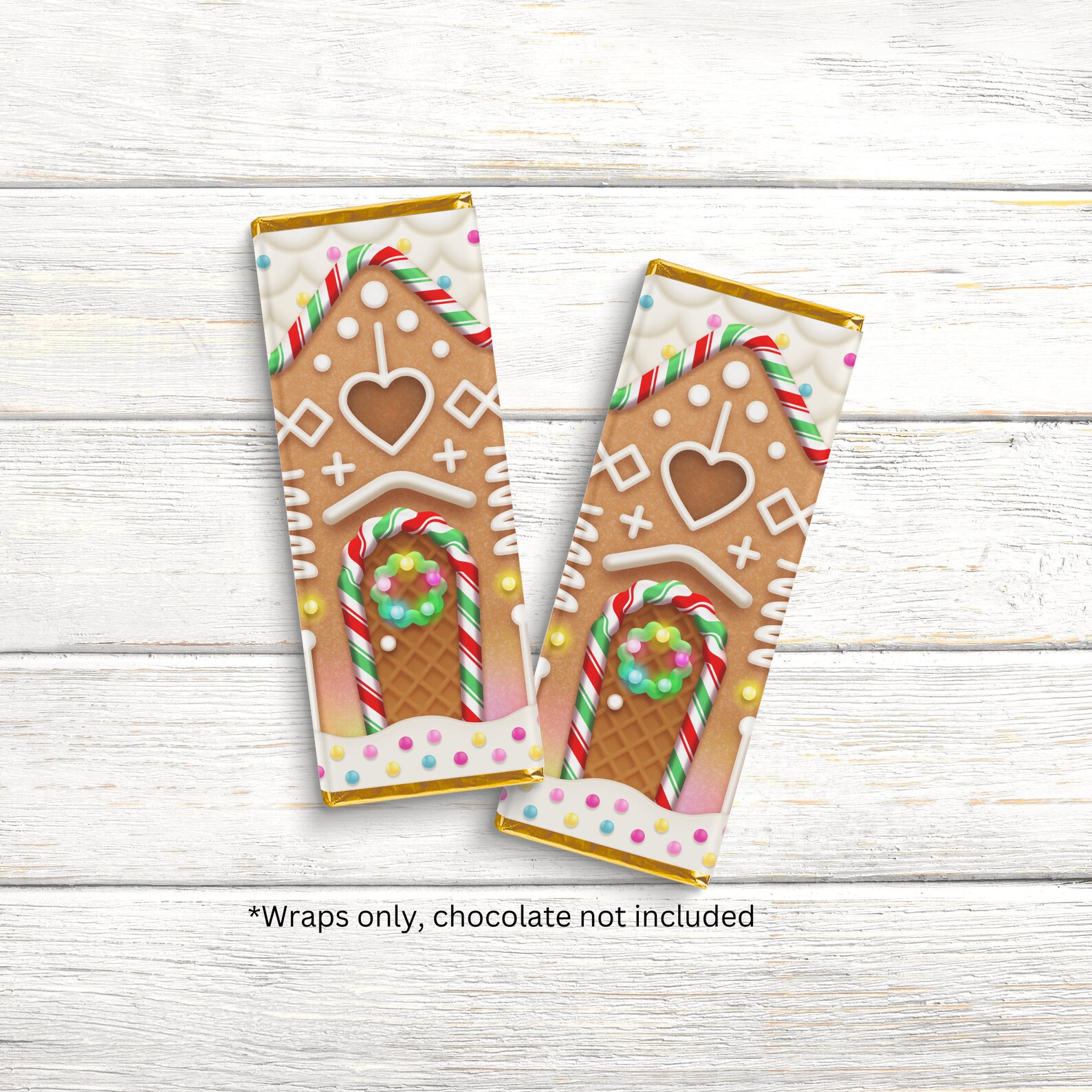 Gingerbread House Chocolate Bar Wrappers – Cute Christmas Candy Bar ...