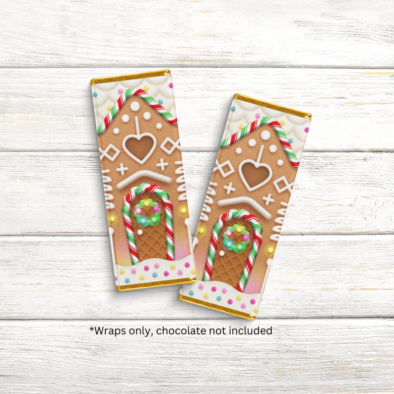 Gingerbread House Chocolate Bar Wrappers – Cute Christmas Candy Bar ...