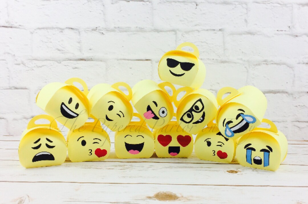 Emoji Party Favor Boxes: Emoji Birthday Goodie Bags, Set of 12 - Etsy