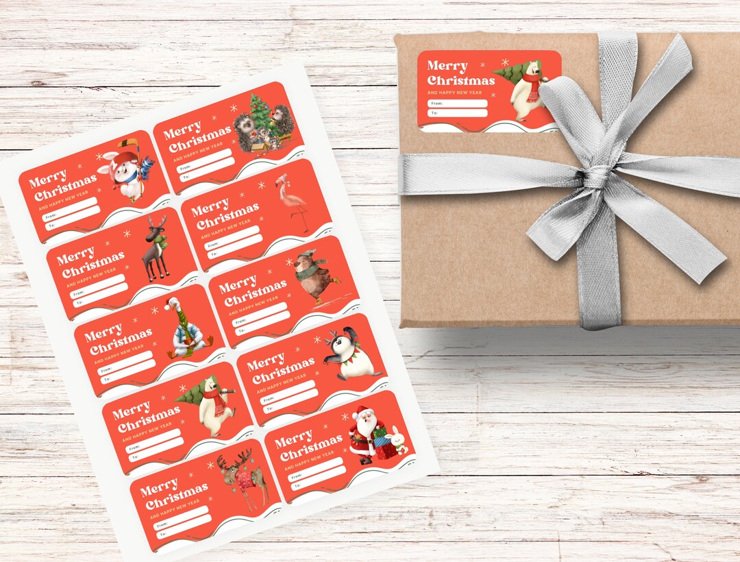 Winter Animal Christmas Tag Stickers | Cute Christmas Animal Gift ...