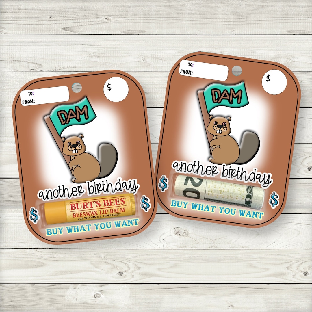 Beaver Birthday Money Cardfunny Animal Birthday Money Cardbirthday Cash ...