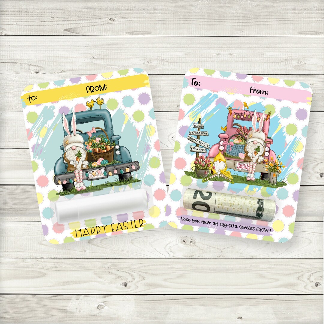 Easter Money Card Holder: Lip Balm Gift Card Stuffer - Etsy