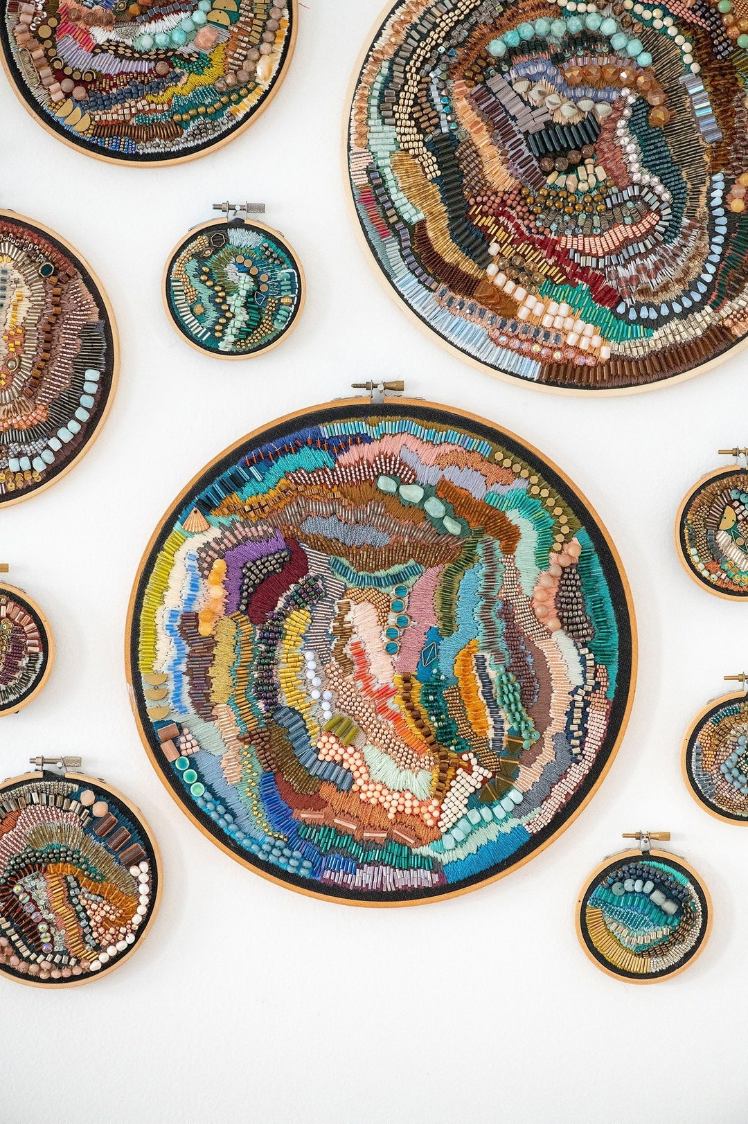 Large Embroidery Art, Modern Embroidery, Embroidery Hoop Art - Etsy