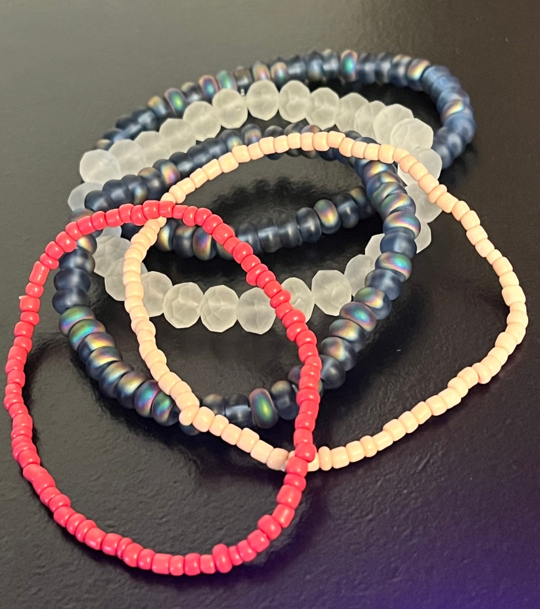 Elastic Beaded Bracelets - Etsy