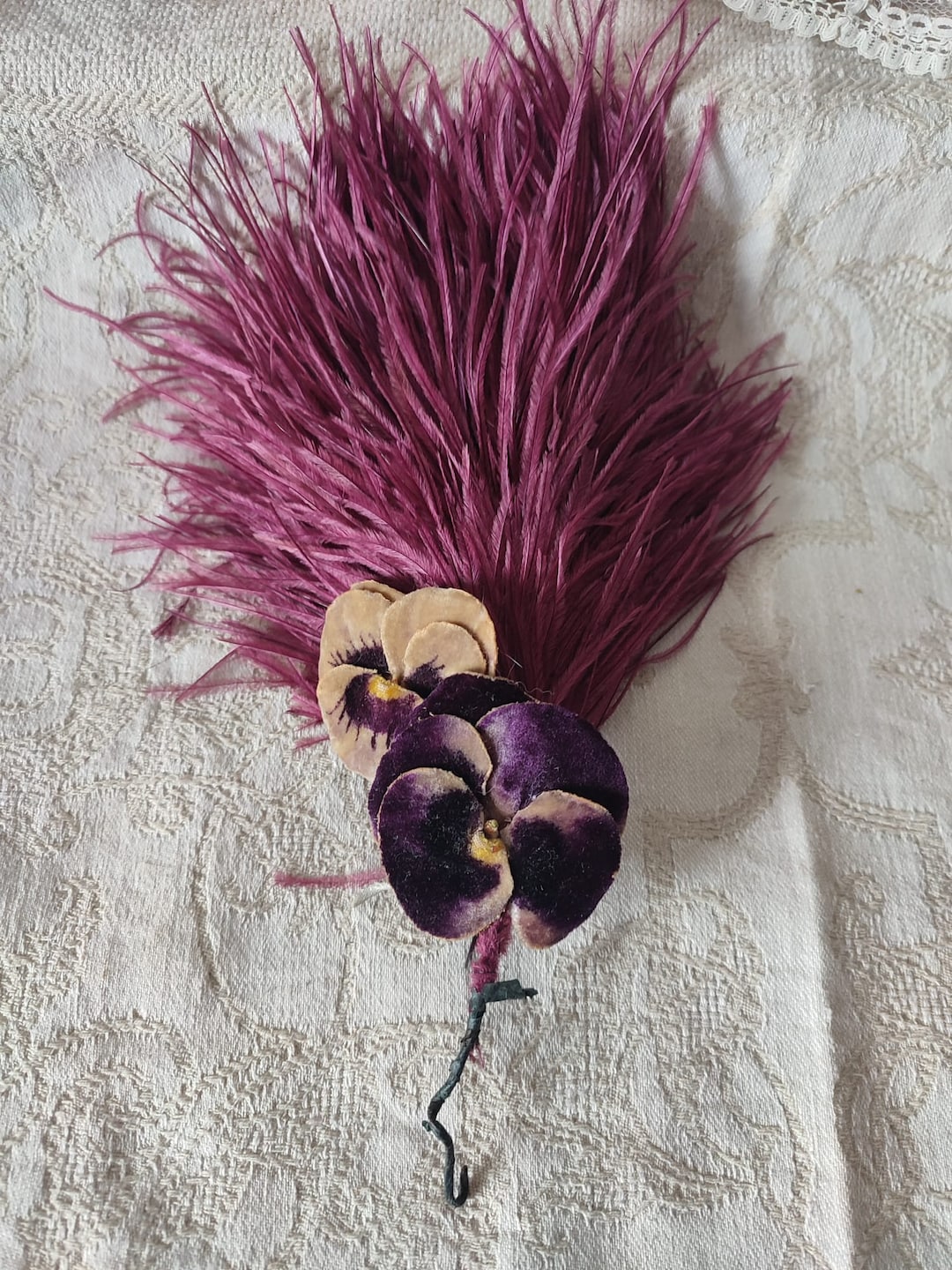 Milliners Workshop Vintage Hat Decoration Ostrich Feather Meets Pensée ...