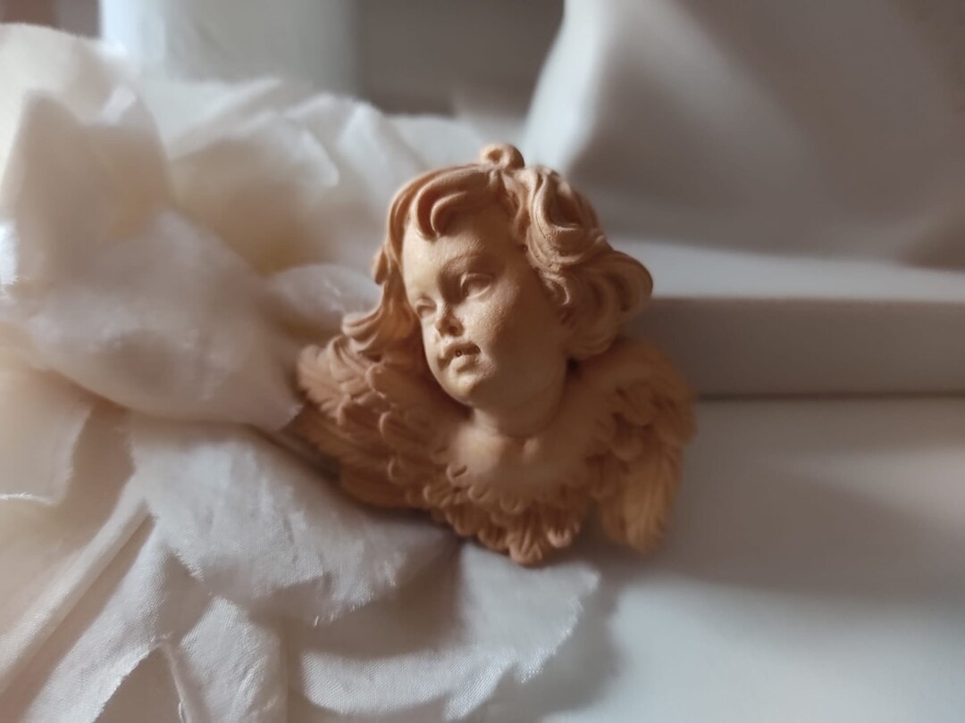 Heavenly Little Angel Winged Putto Carved Lime Wood Alpine Folk Art ...