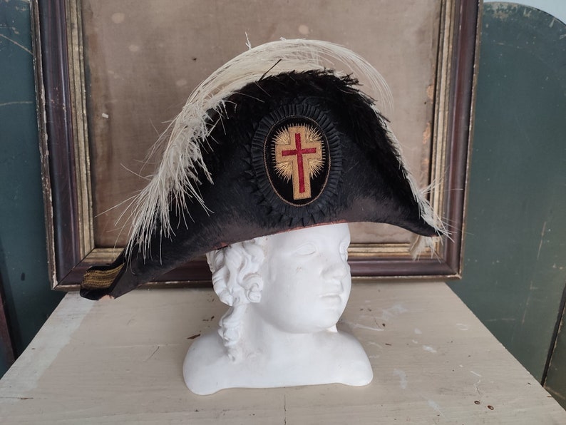 Bicorn Hat Freemason Vintage Masonic Fraternal Ceremonial Hat Knights ...