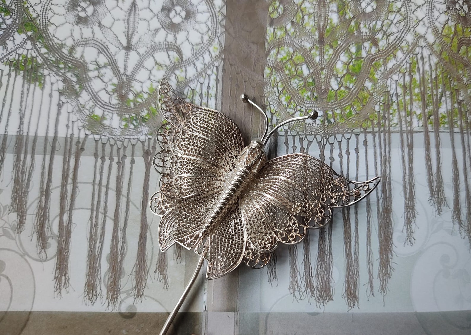 Vintage Filigree Silver Jewelry, Butterfly Ornament, 950 Hallmark ...