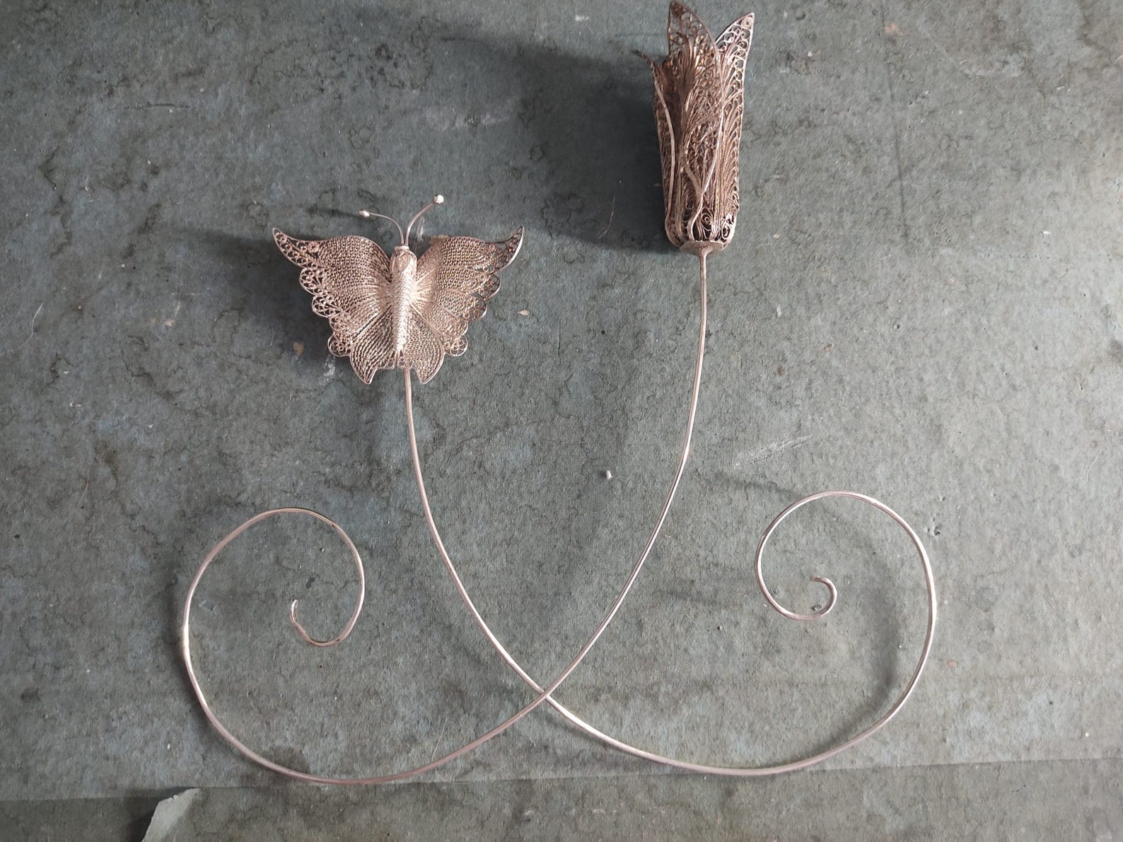 Vintage Filigree Silver Jewelry, Butterfly Ornament, 950 Hallmark ...