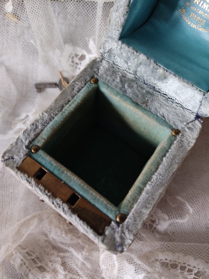 ANTIQUE Vintage Velvet Box for Perfume Bottle Perfumer Rimmel London ...