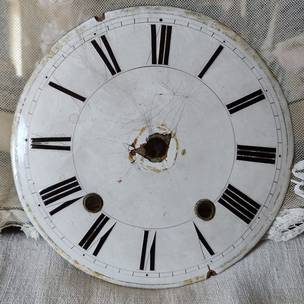 Antique Enamel Clock Face - Etsy