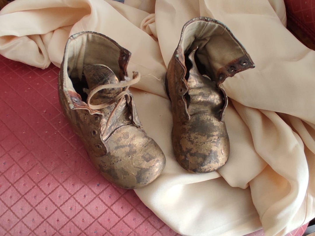 ANTIQUE Old Children's Boots, Shoes, Ankle Boots, Leather, Linen Lining ...