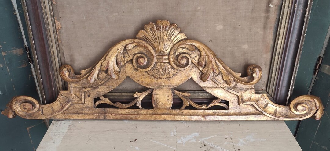 Antique Decorative Element Cupboard Top Wood 19th Century Cupboard ...