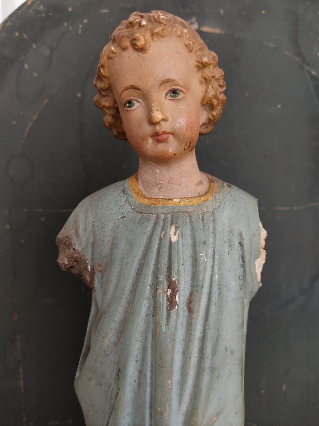 ANTIQUE Very Old Jesus Saint Figure Plaster Figure JESUS BOY on Star ...