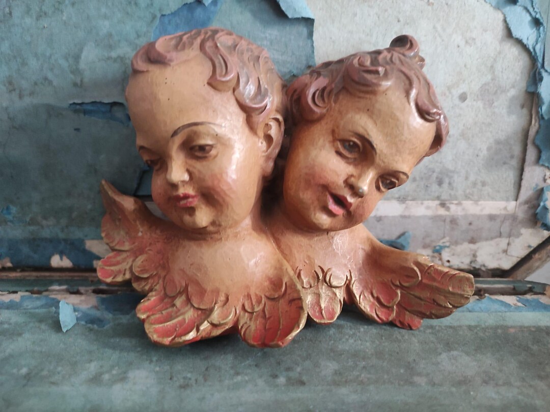 Putti Angel Winged Angel Head Couple Baroque Angel Vintage Brocante ...