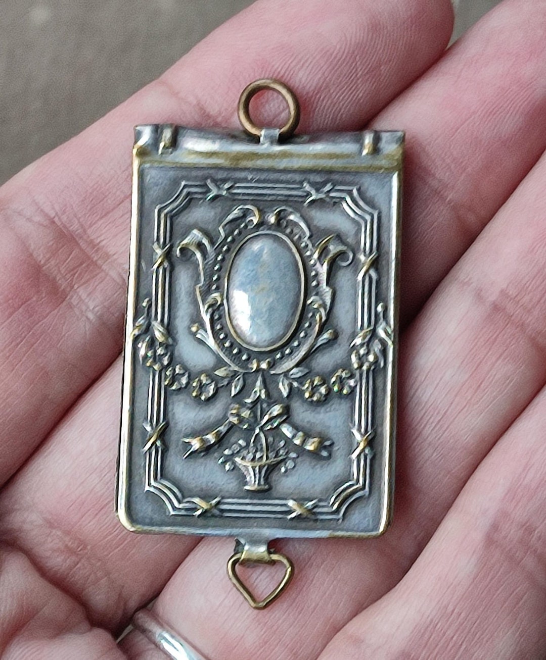 ANTIQUE France French Souvenir De Paris Tour Eiffel Pendant Medallion ...