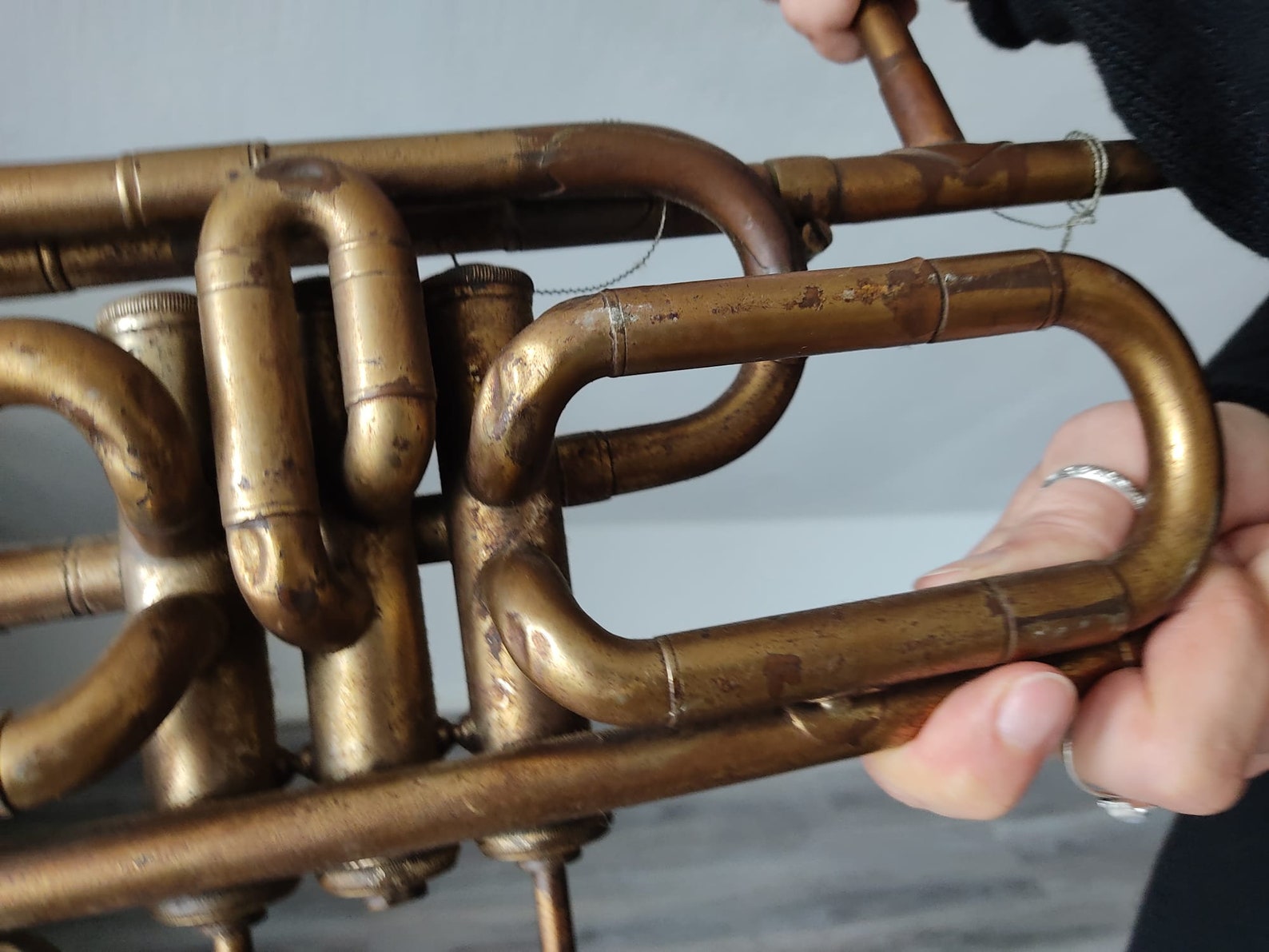 Vintage Trumpet Belgium Th Van Sas Turnhout Damaged Wind Instrument ...