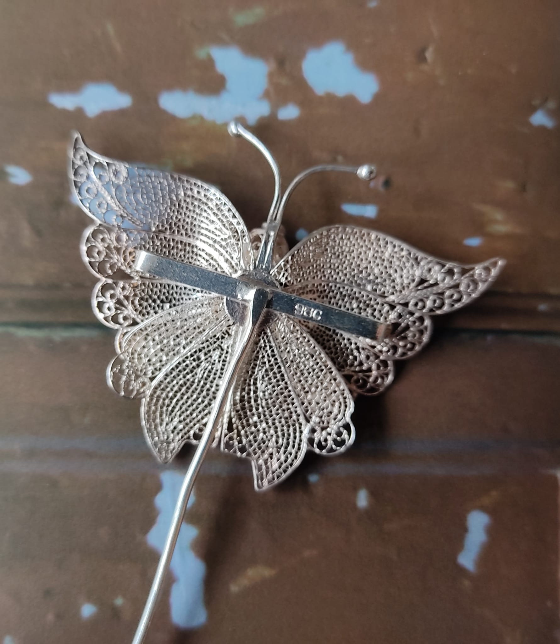 Vintage Filigree Silver Jewelry, Butterfly Ornament, 950 Hallmark ...