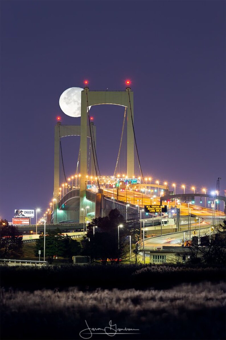Walt Whitman Bridge Full Moonset * Philadelphia Print Philadelphia Art ...