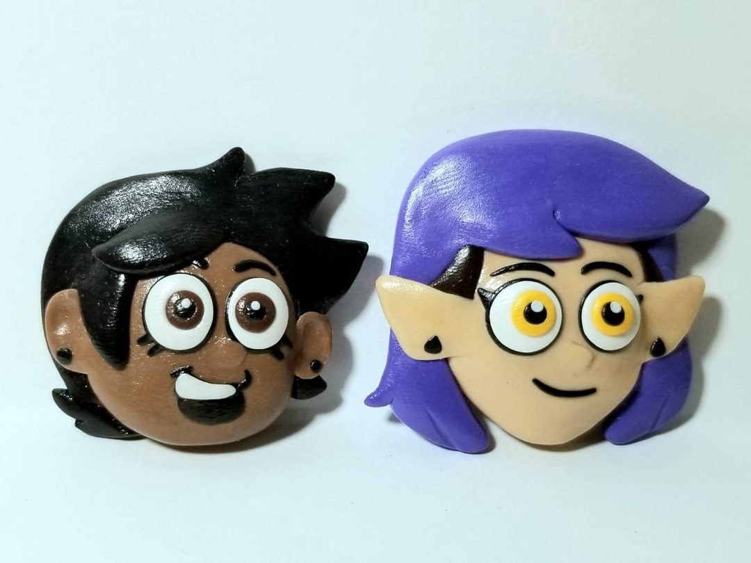 The Owl House Handmade Polymer Clay Luz and Amity Fridge Magnet Set - Etsy