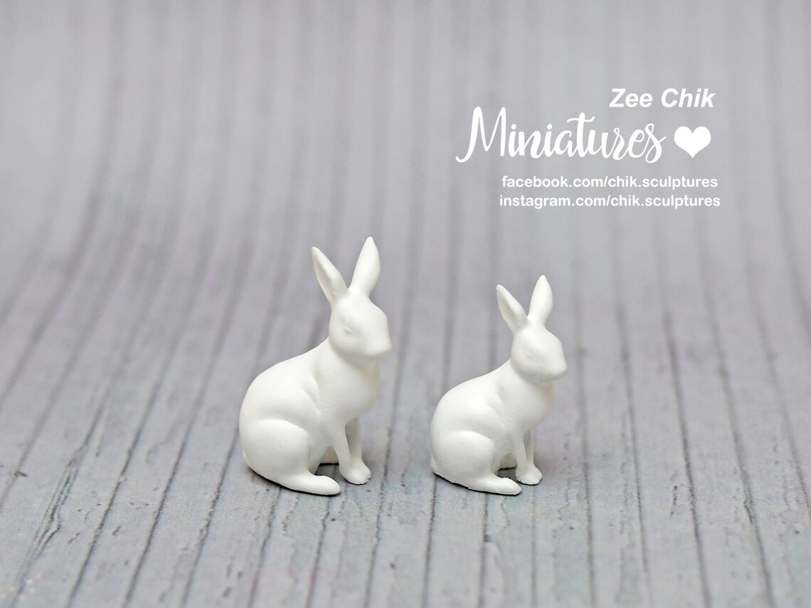 Miniature Elegant Bunny Rabbits Scale 1:12 Doll House - Etsy