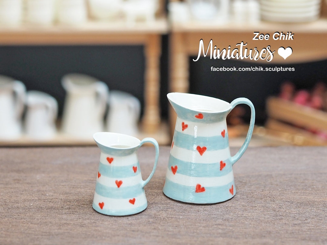 Miniature Water Pitcher / Jug ( Hand Painted ) Scale 1:12 Doll House ...