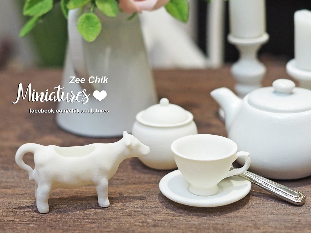 Miniature Cow Creamer Milk Jug Scale 1:12 Dollhouse Decorations ...