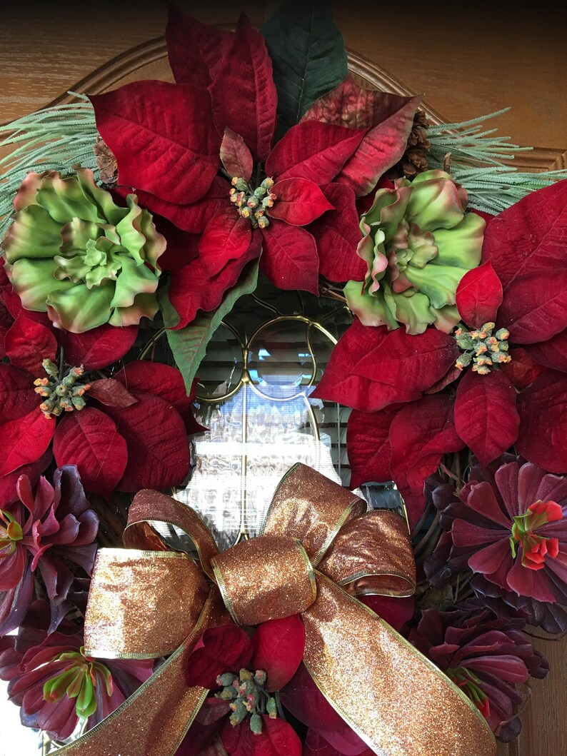 Artificial Christmas Silk Wreath Grapevine Wreath Succulent - Etsy