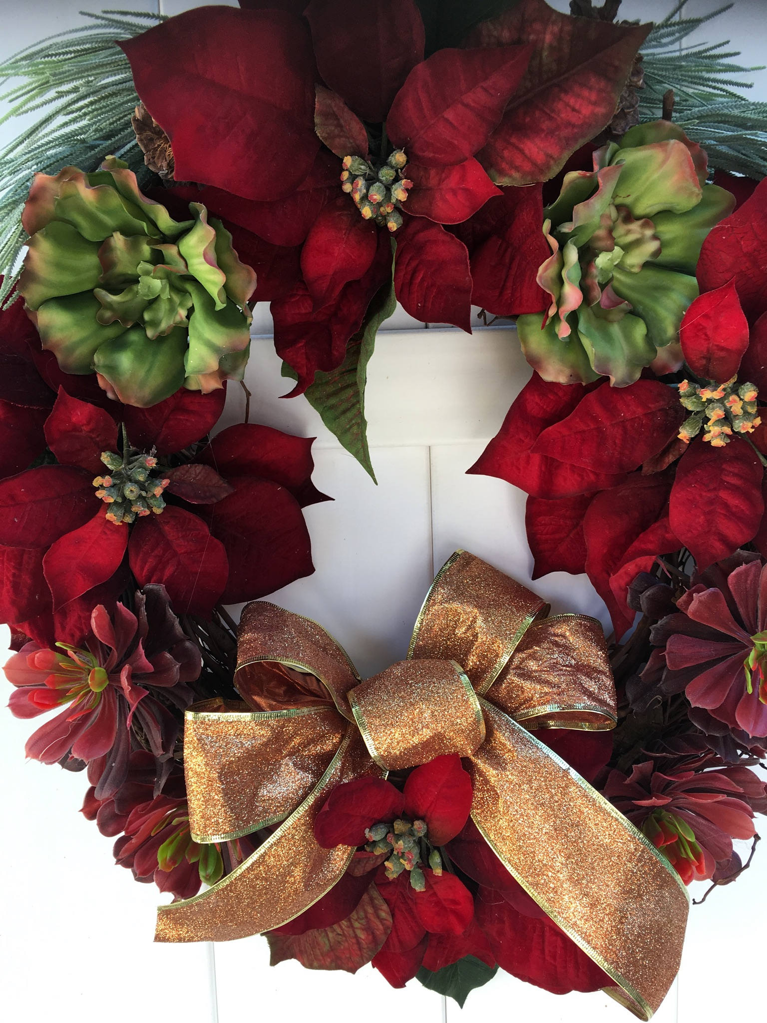 Artificial Christmas Silk Wreath Grapevine Wreath Succulent - Etsy