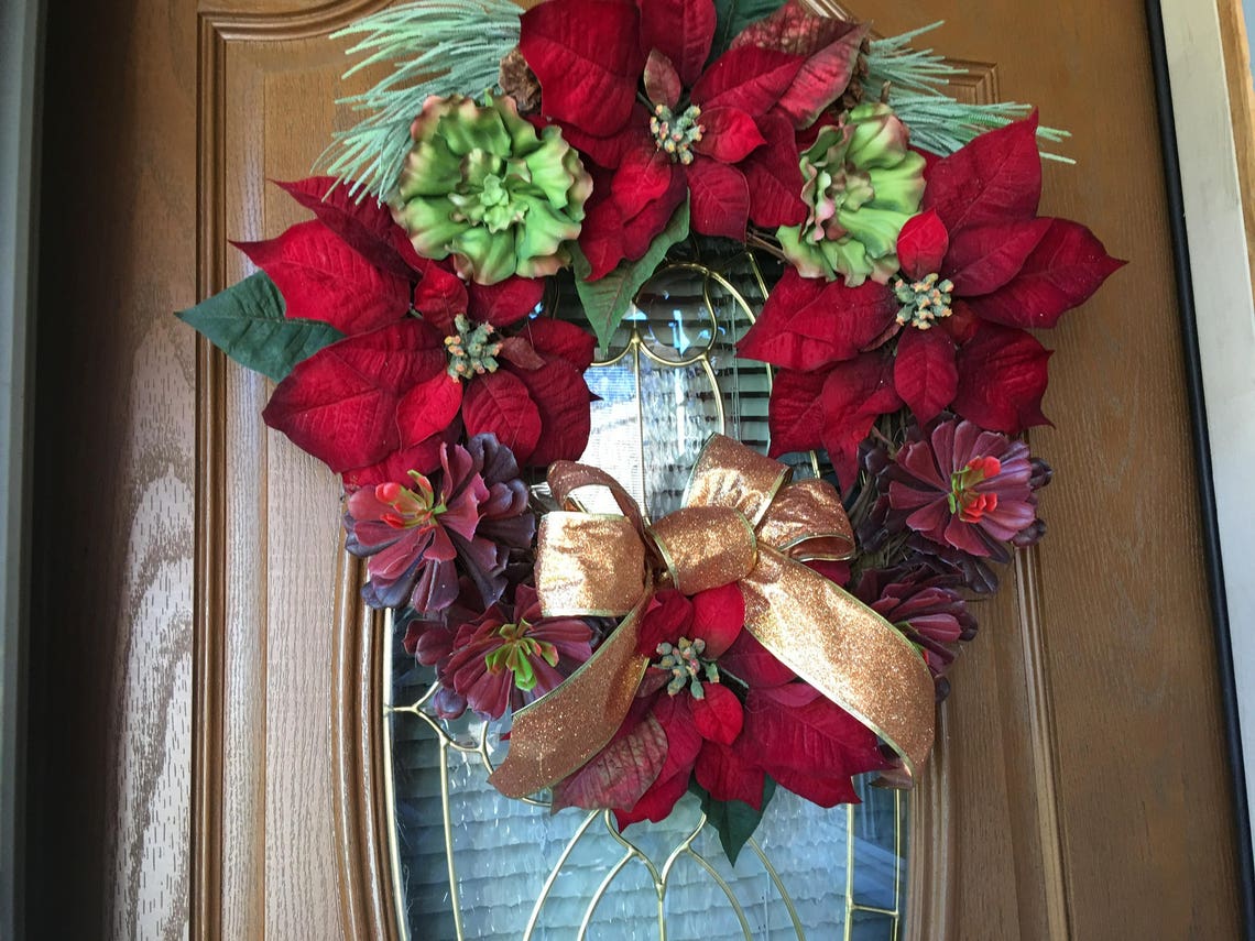Artificial Christmas Silk Wreath Grapevine Wreath Succulent | Etsy