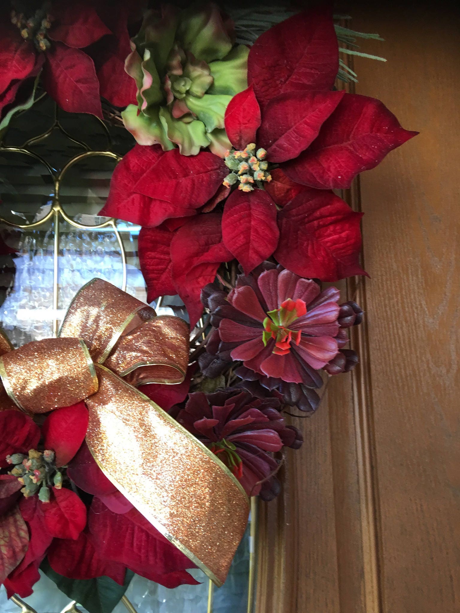 Artificial Christmas Silk Wreath Grapevine Wreath Succulent - Etsy