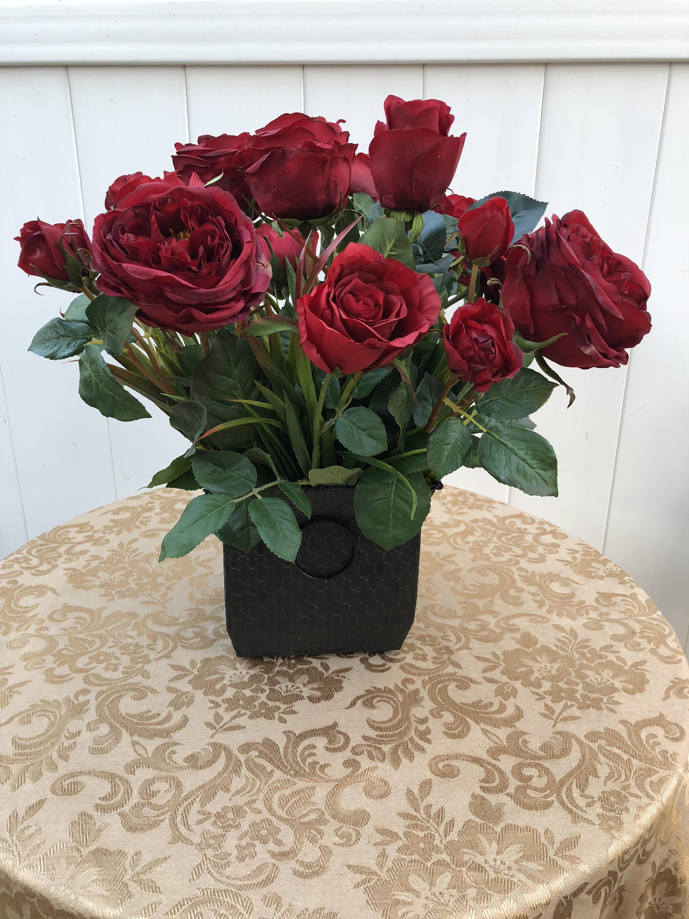Silk Red Roses Arrangement Valentine Roses English Roses Red Rose Buds ...