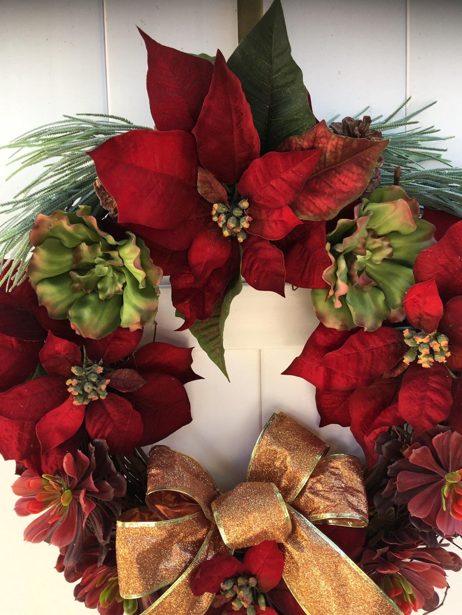 Artificial Christmas Silk Wreath Grapevine Wreath Succulent - Etsy