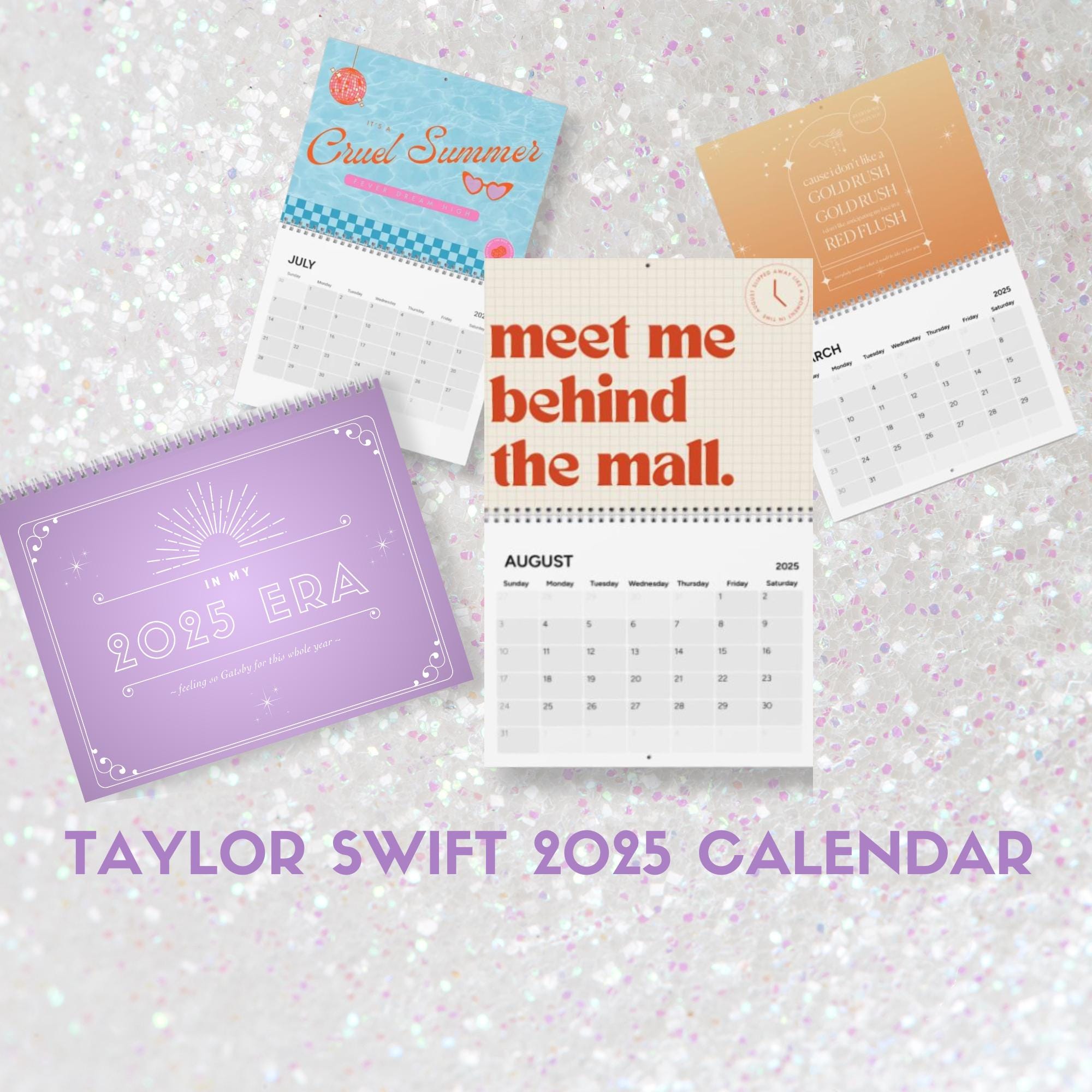 Taylor 2025 Calendar Eras Song Lyrics Tour Swiftie Gift Annual Calendar ...