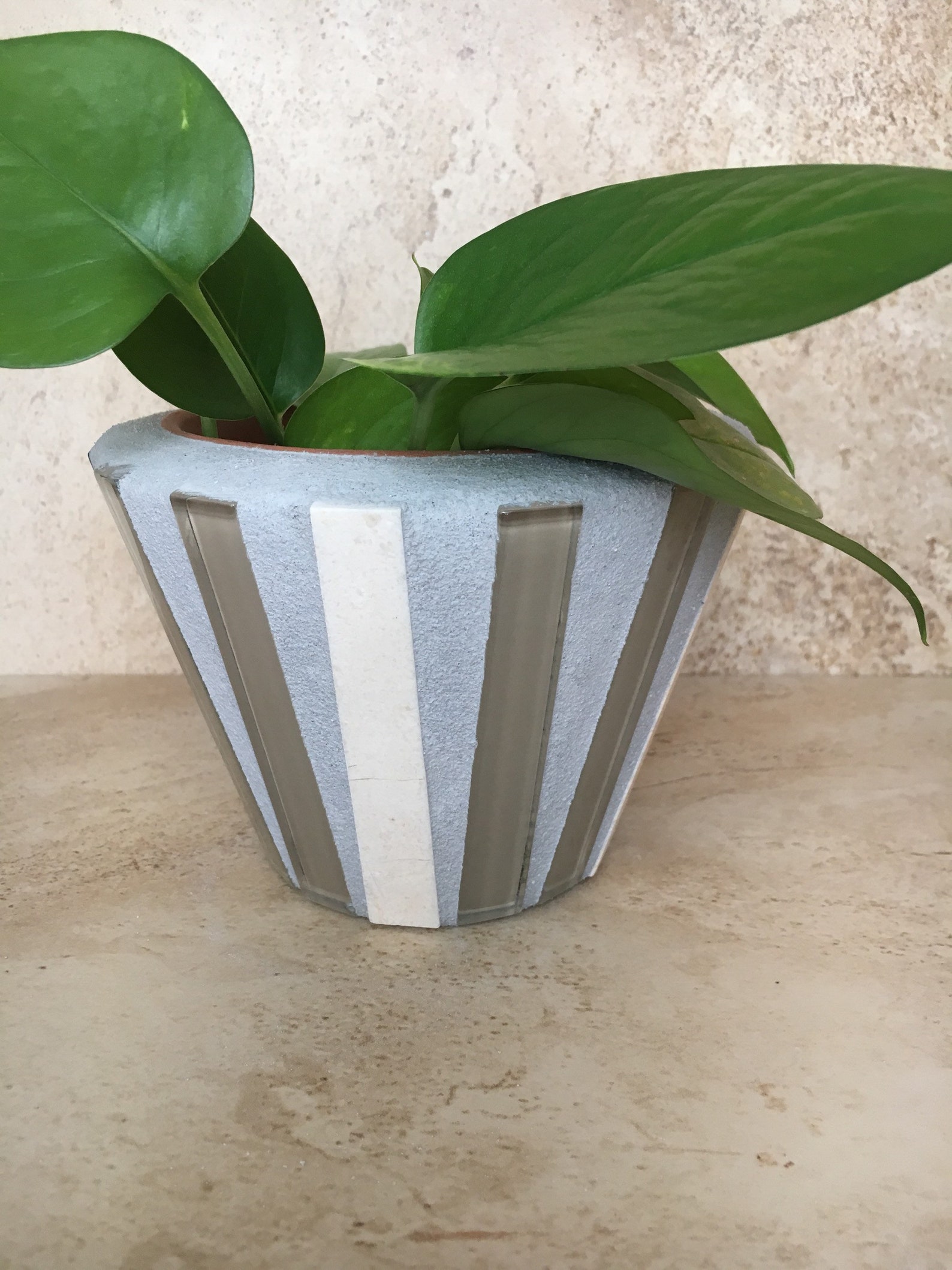 Mosaic Flower Pot, Small Rustic Indoor Planters, Succulent Pots ...