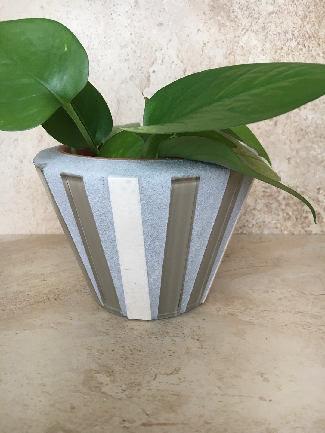 Mosaic Flower Pot, Small Rustic Indoor Planters, Succulent Pots ...