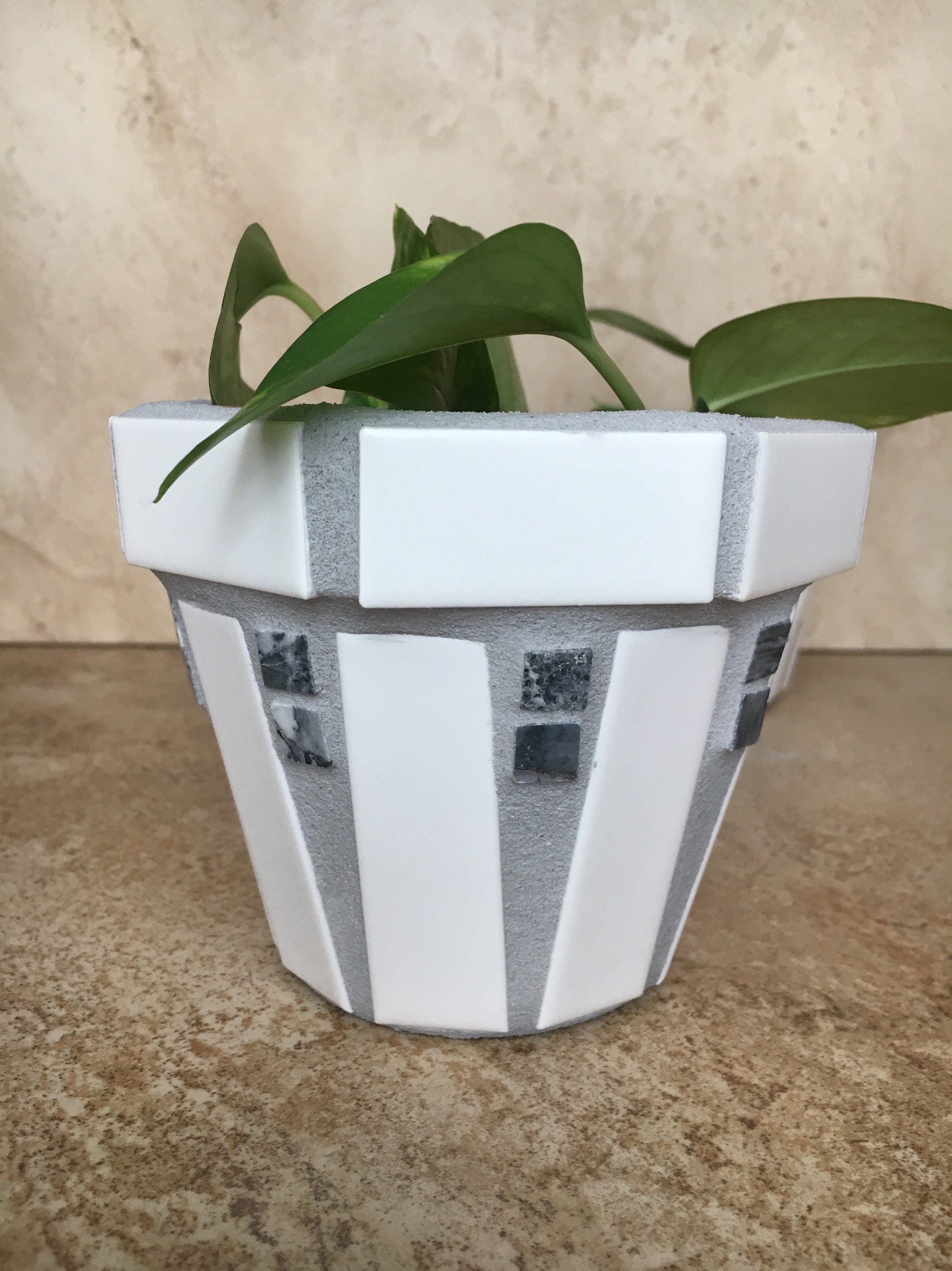 Mosaic Flower Pot Set, Small Rustic Indoor Planters, Succulent Pots ...