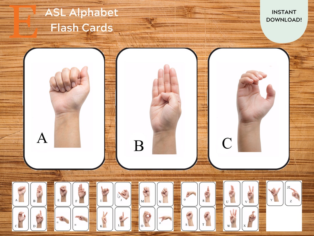 Educational Sign Language Flashcards - Ideal Montessori Material for ...