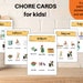 Chore Chart for Kids Printable and Editable Chore Cards Room by Room ...