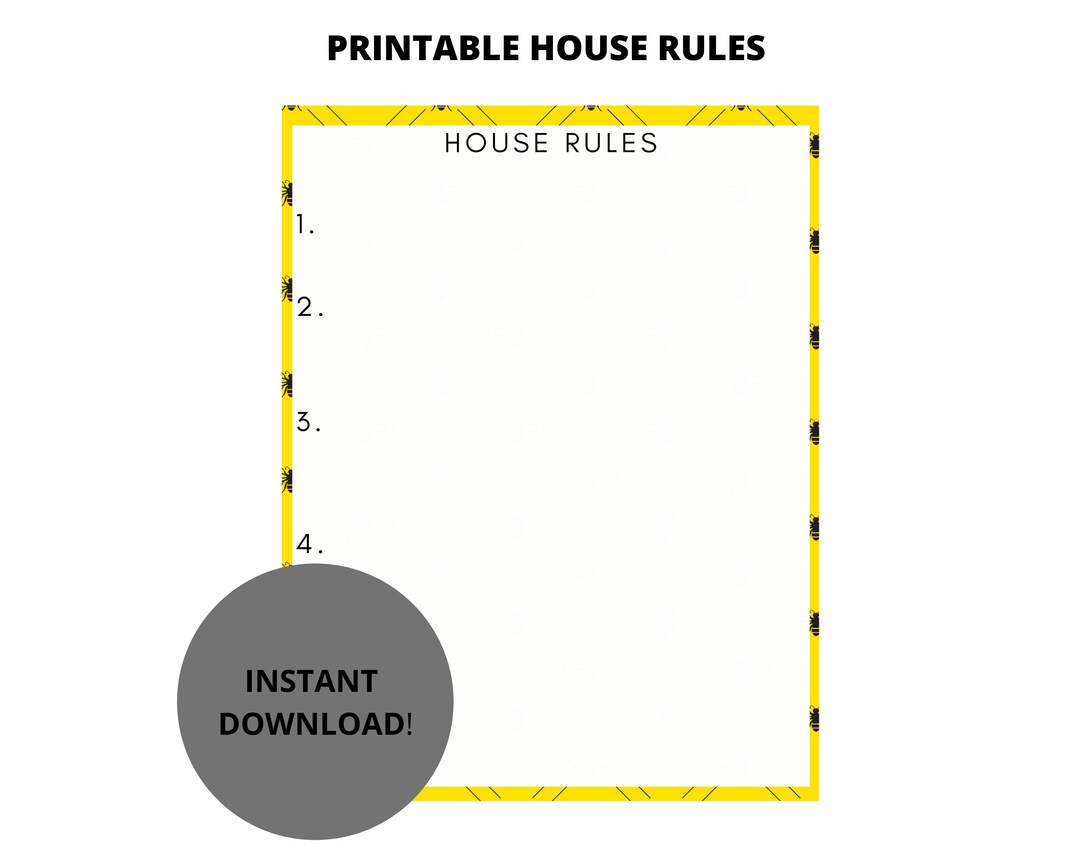 House Rules Printable L Digital Download L Foster Care Decor L Foster ...