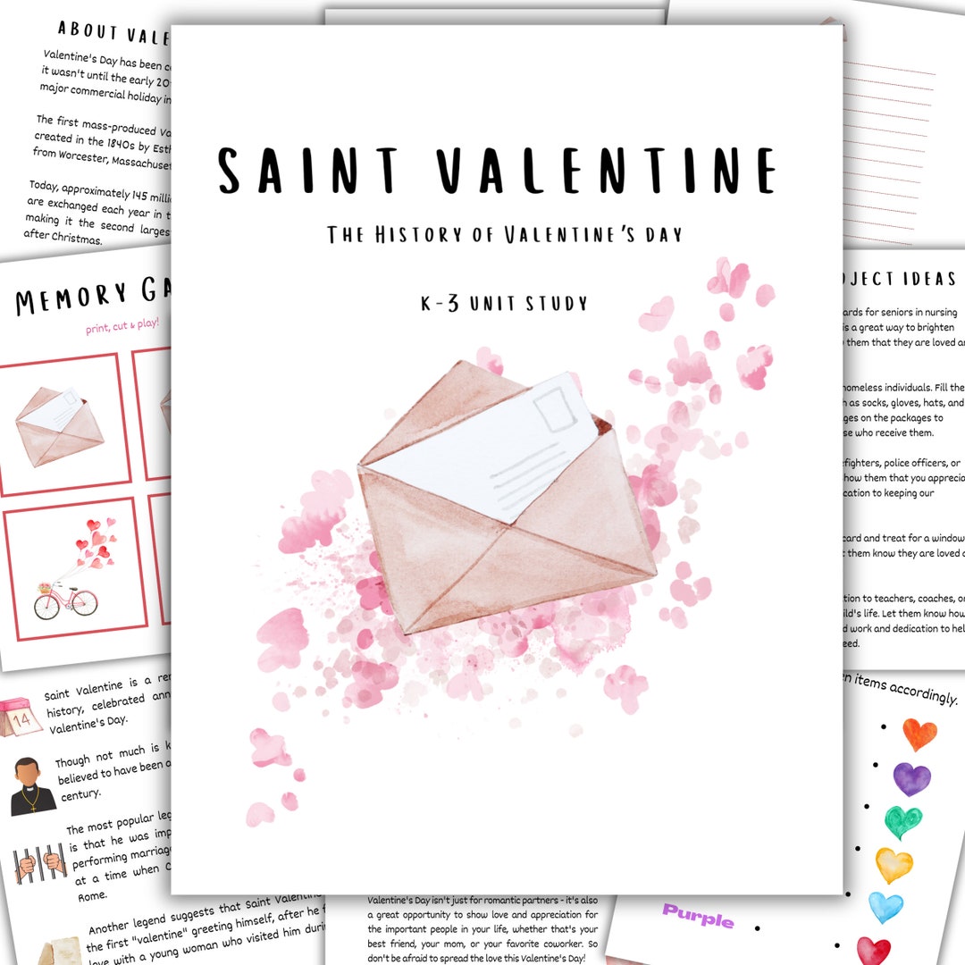Valentine's Day and Saint Valentine Unit Study for Homeschool Designed ...