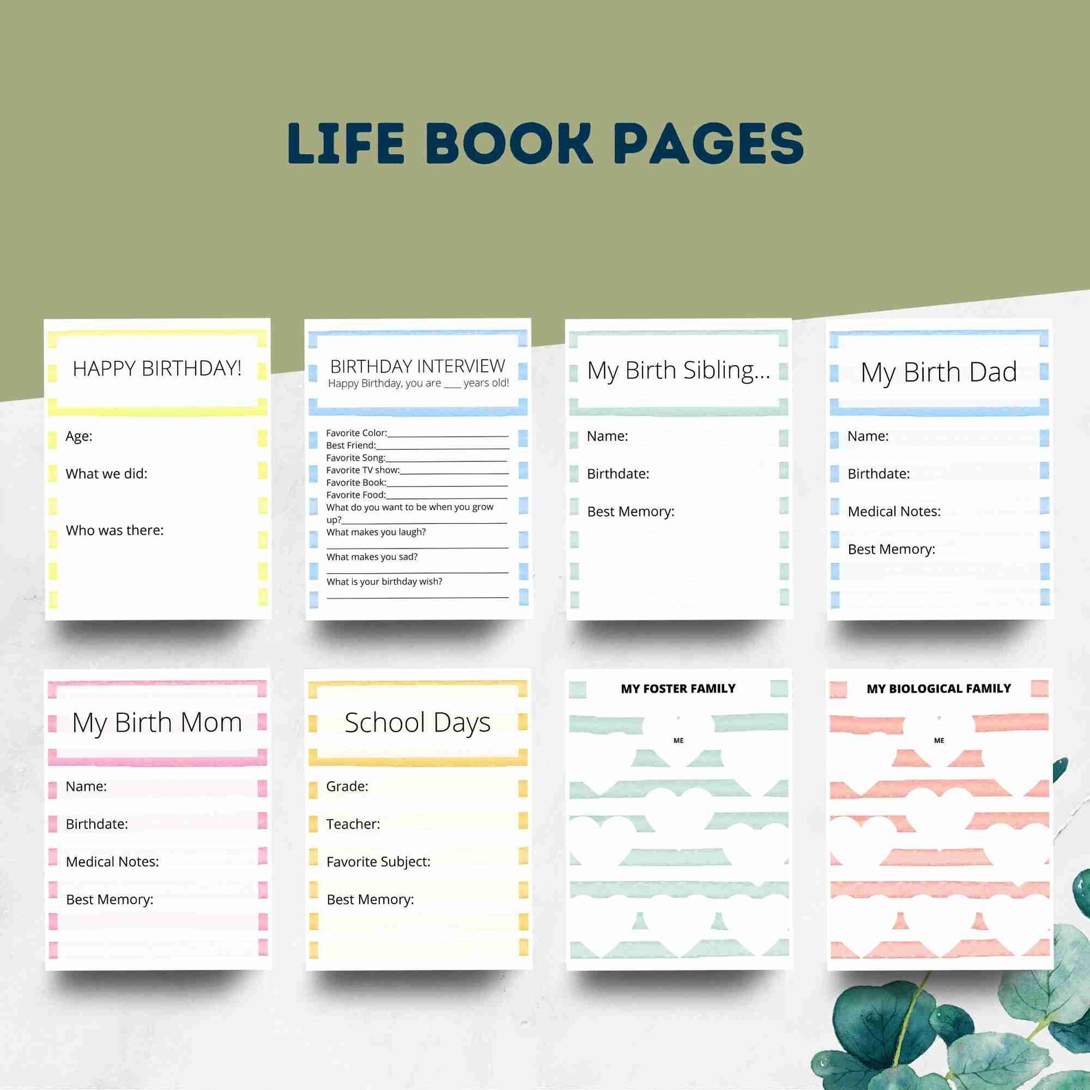 Foster Care Life Book / Foster Care Book / Gender Neutral Life Book ...