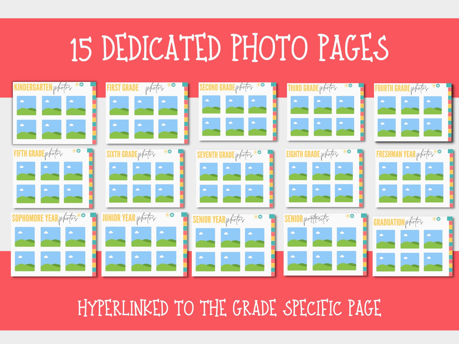 School Years Digital Scrapbook, Digital Planner, Goodnotes, Digital ...
