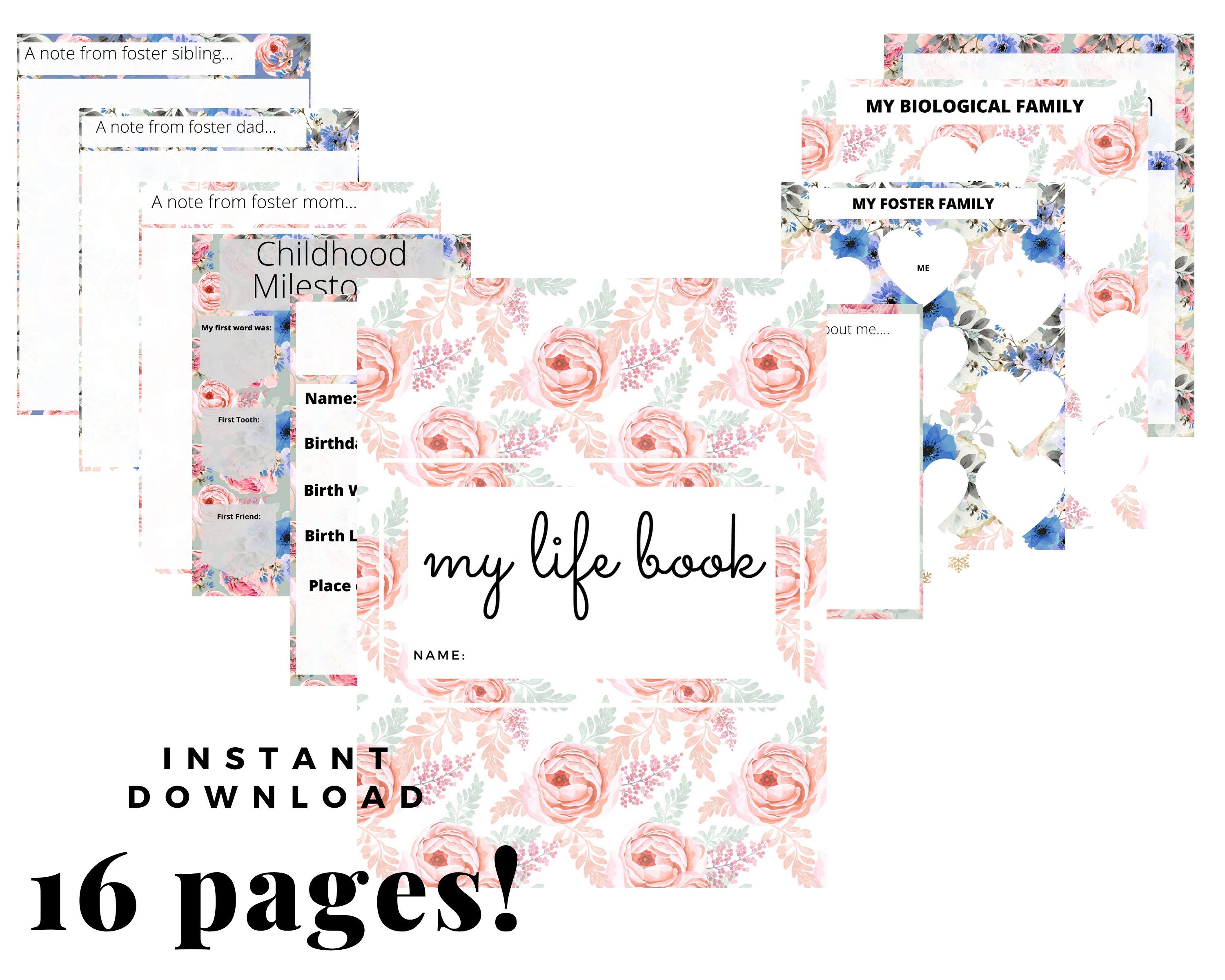 Foster Care Life Book / Foster Care Book / Girl's Life Book / Adoption ...