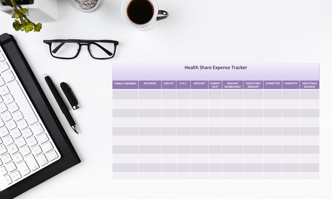 PRINTABLE Healthshare Expense Tracker // Printable Insurance - Etsy