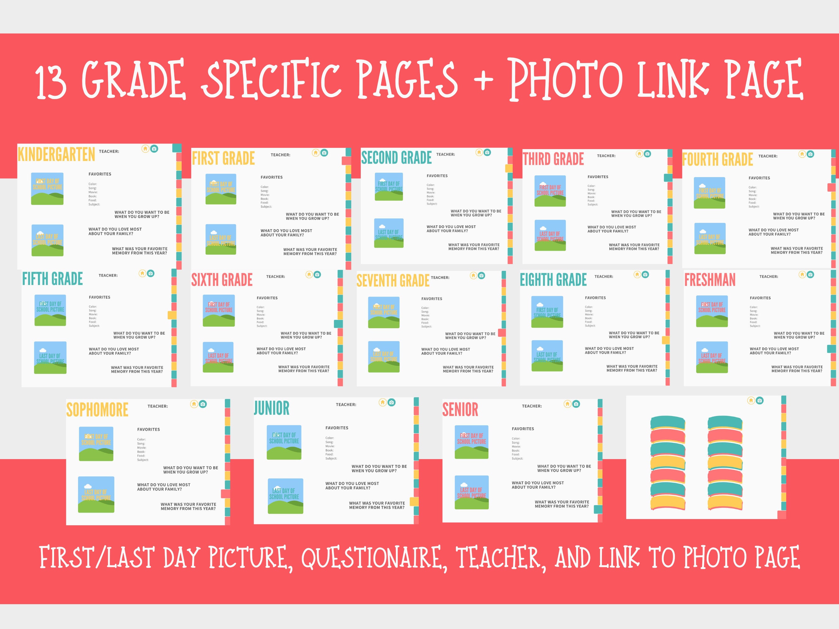School Years Digital Scrapbook, Goodnotes Planner (PDF) - Etsy