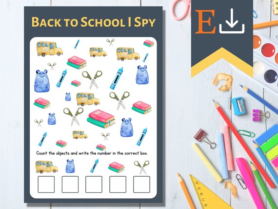 Back to School I Spy Printable Desk Activity Open House - Etsy