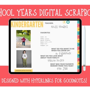 School Years Digital Scrapbook, Digital Planner, Goodnotes, Digital ...