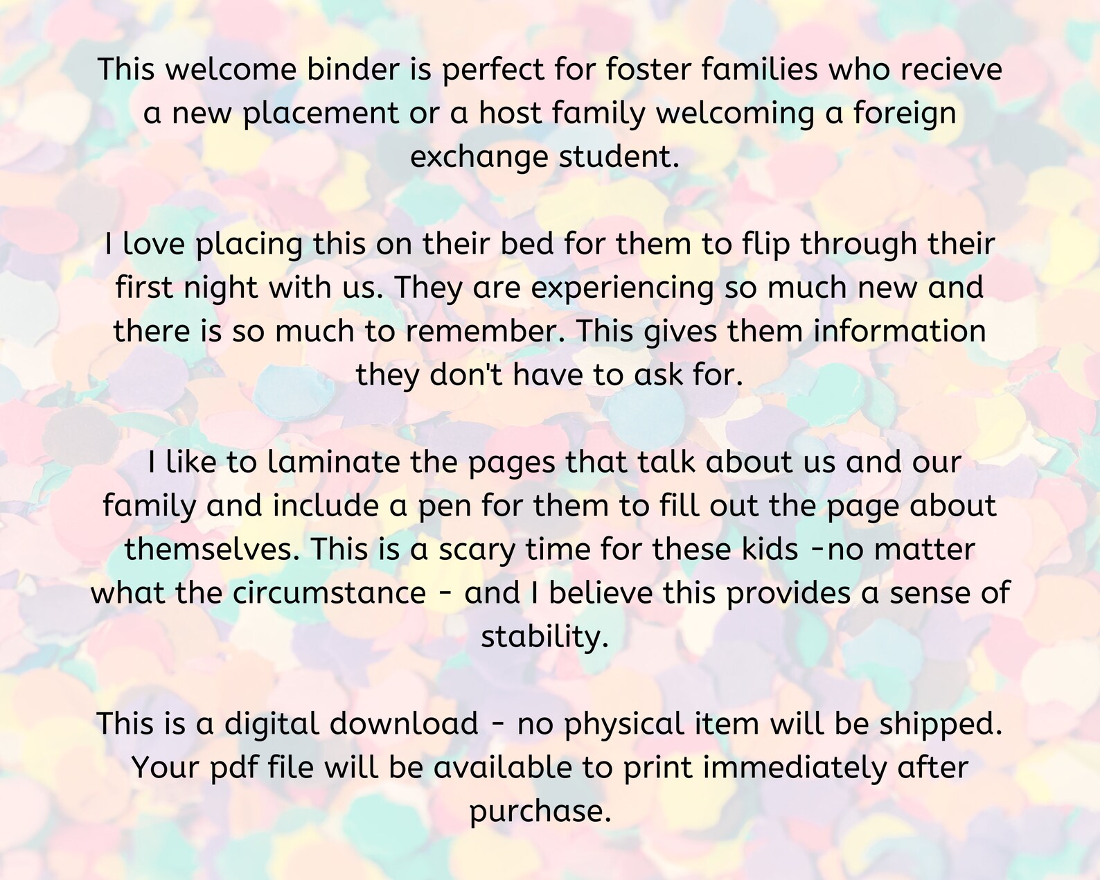 Foster Care / Foreign Exchange Student Welcome to Our Home Binder ...